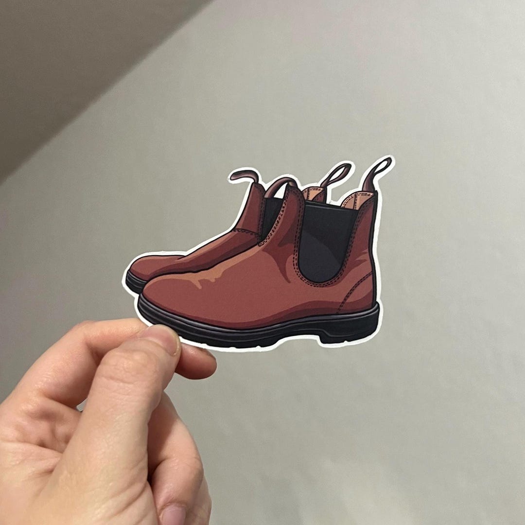 Blundstone Boots - Laminated Vinyl Sticker - Hand Made - Hand Drawn - Etsy
