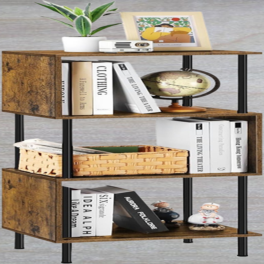 4 Tier Bookshelf S-shaped Small Bookcase Modern Freestanding - Etsy