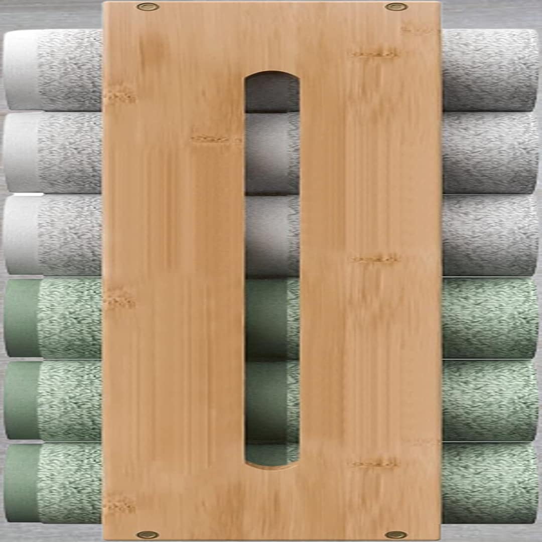 26 Tall Rolled Towel Rack Wall Mounted Bathroom Bamboo - Etsy