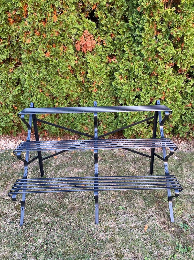 Foldable Plant Stand Arras Style Wrought Iron Black - Etsy
