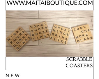 Scrabble Coasters Set - Etsy