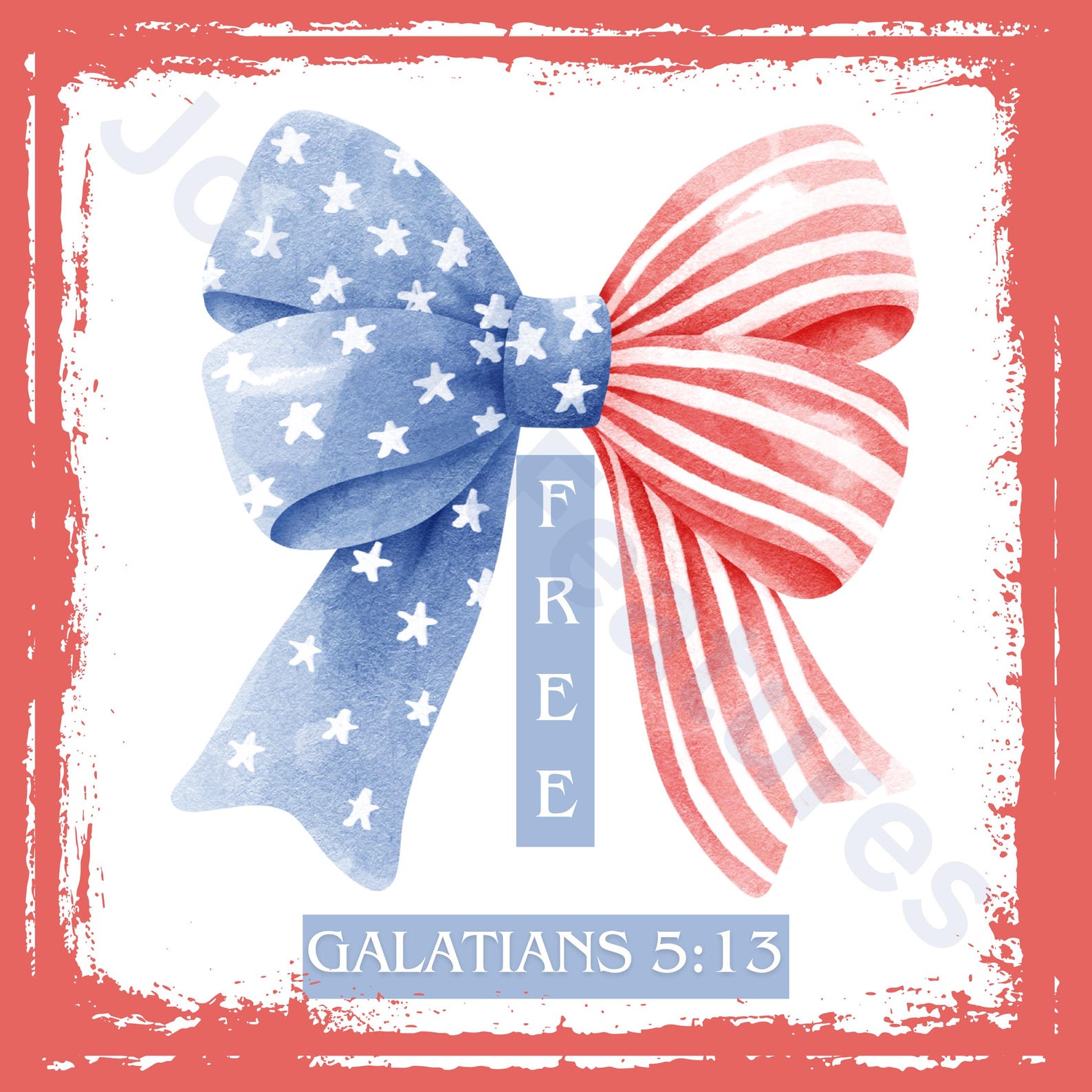 Bible Verse Printable Christian 4th of July Wall Art Red, White, and ...