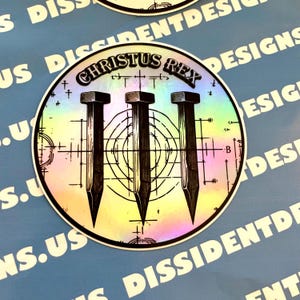 It is Finished Three Nails (christus Rex) - 3" Round - Etsy