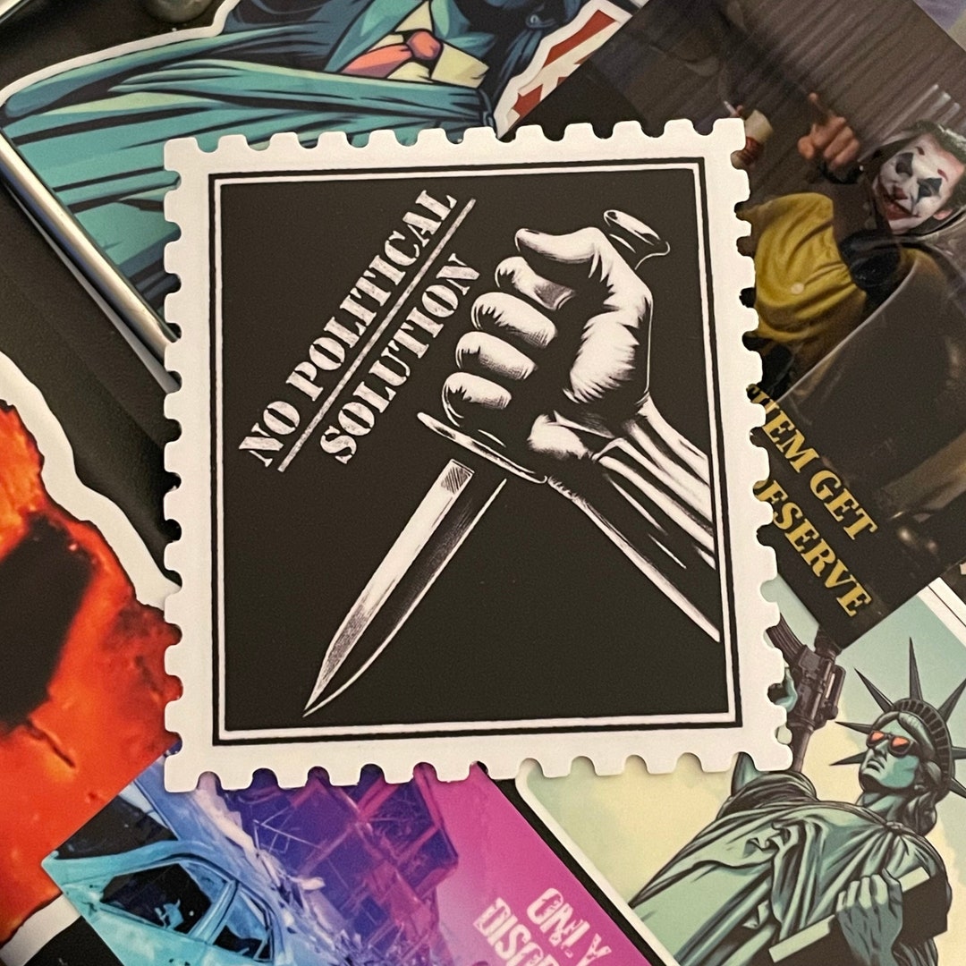 No Political Solution (dagger Down) Sticker 2.7" X 3" - Etsy