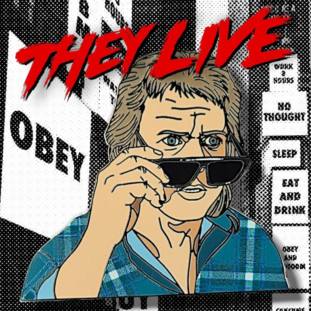 They Live Movie Pin 1988 Hard Enamel 2 Inch Nada Rowdy Roddy Piper - Etsy