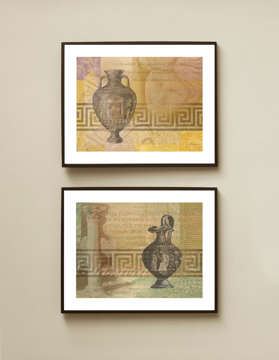 Set of 2 Ancient Greek Collage Wall Art Download Digital Art - Etsy