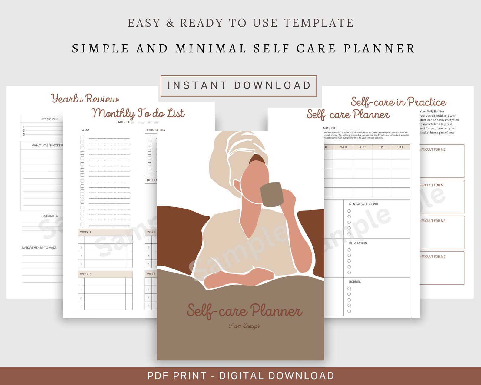 Digital Self Care Planner, Self Love Goodnote Planner, Digital Wellness ...