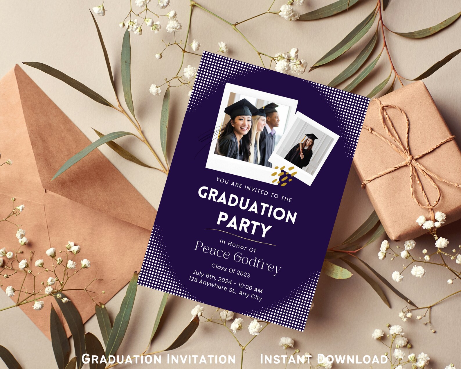Graduation Invitation Template, Graduation Invitation, Modern Grad ...
