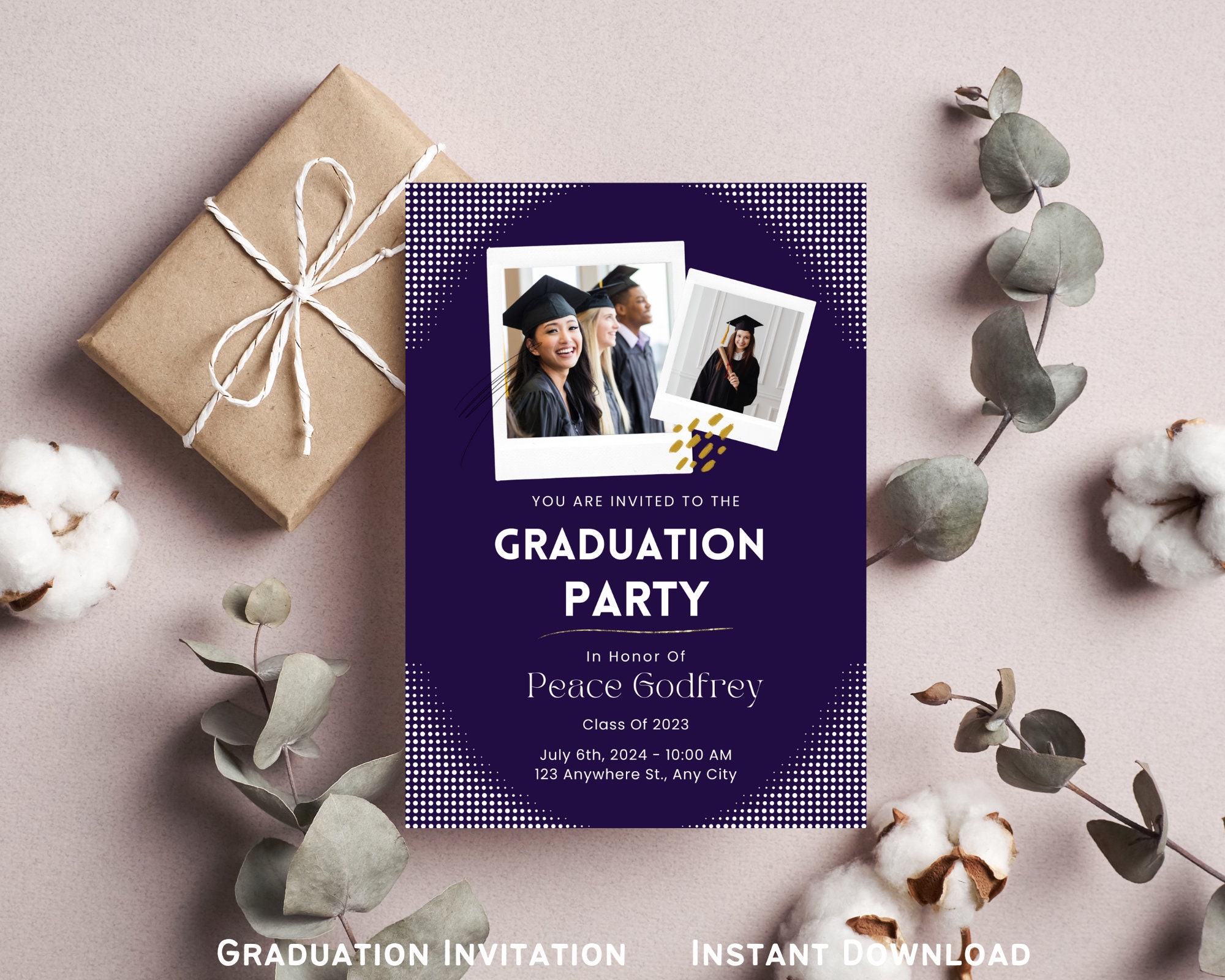 Graduation Invitation Template, Graduation Invitation, Modern Grad ...
