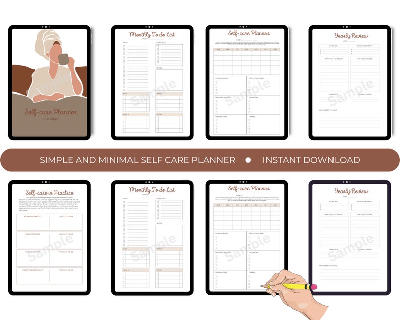 Digital Self Care Planner, Self Love Goodnote Planner, Digital Wellness ...