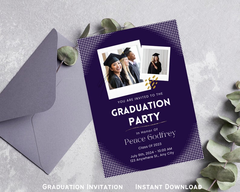 Graduation Invitation Template, Graduation Invitation, Modern Grad ...