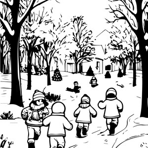 Christmas Coloring Book, Printable Coloring Page, Downloadable Coloring ...