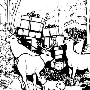 Christmas Coloring Book, Printable Coloring Page, Downloadable Coloring ...