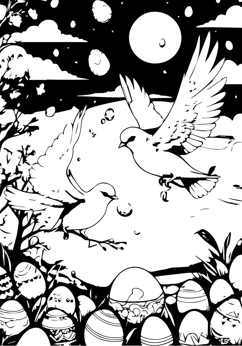 Printable Easter Coloring Pages, Printable Coloring Page, Downloadable ...