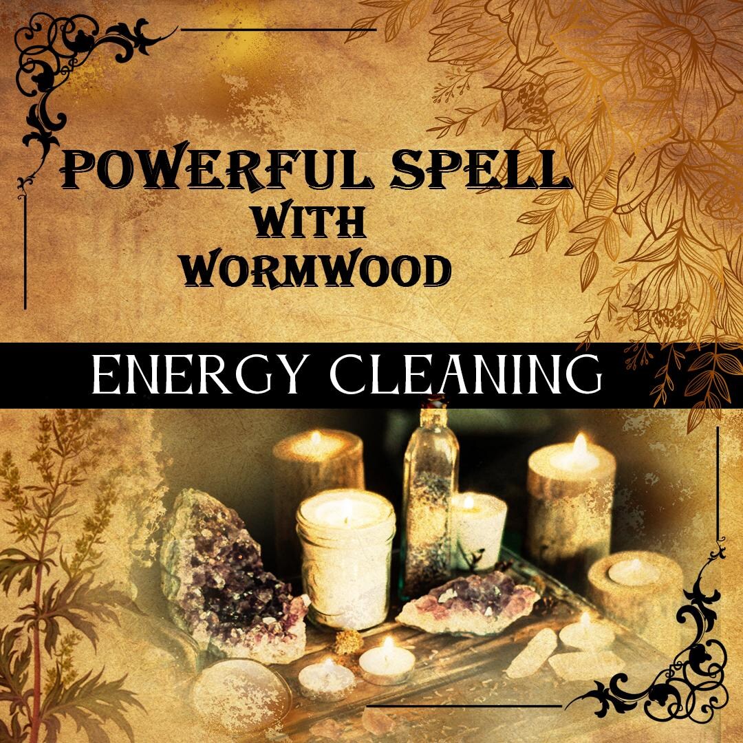 Spell for House and Energy Cleaning, Herbs, Wormwood, Printed Spell ...