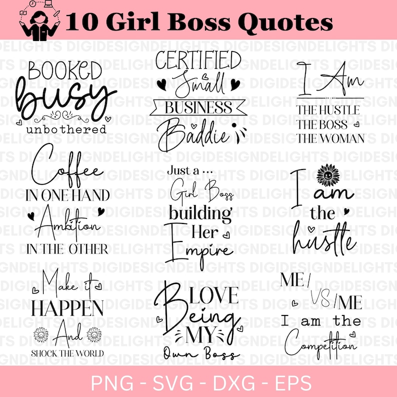 Girl Boss SVG Bundle Boss Lady Boss Babe Svg Business Woman Empowerment ...