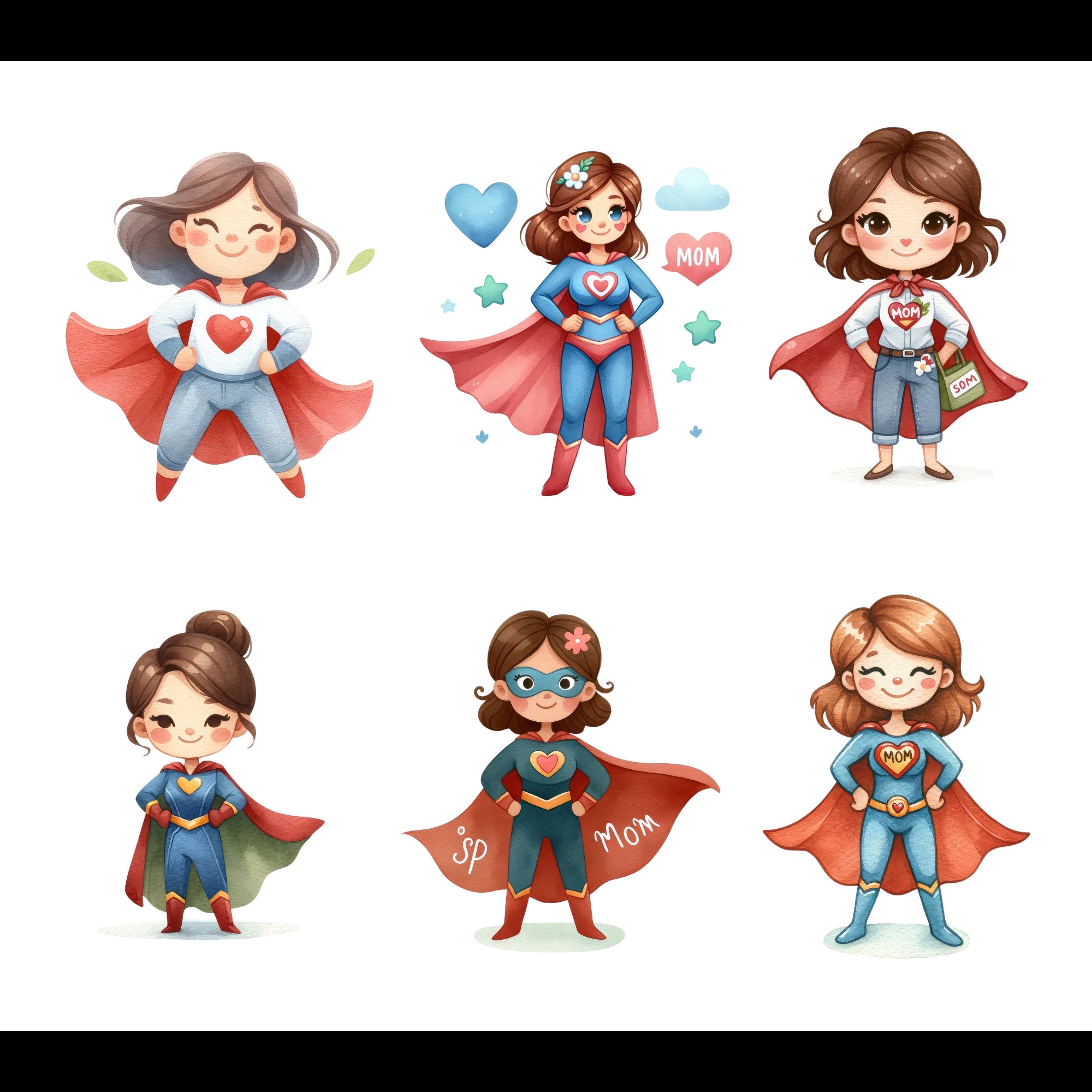 Superhero Mom Clipart Sublimation Bundle Mothers Day Clipart Gift for ...