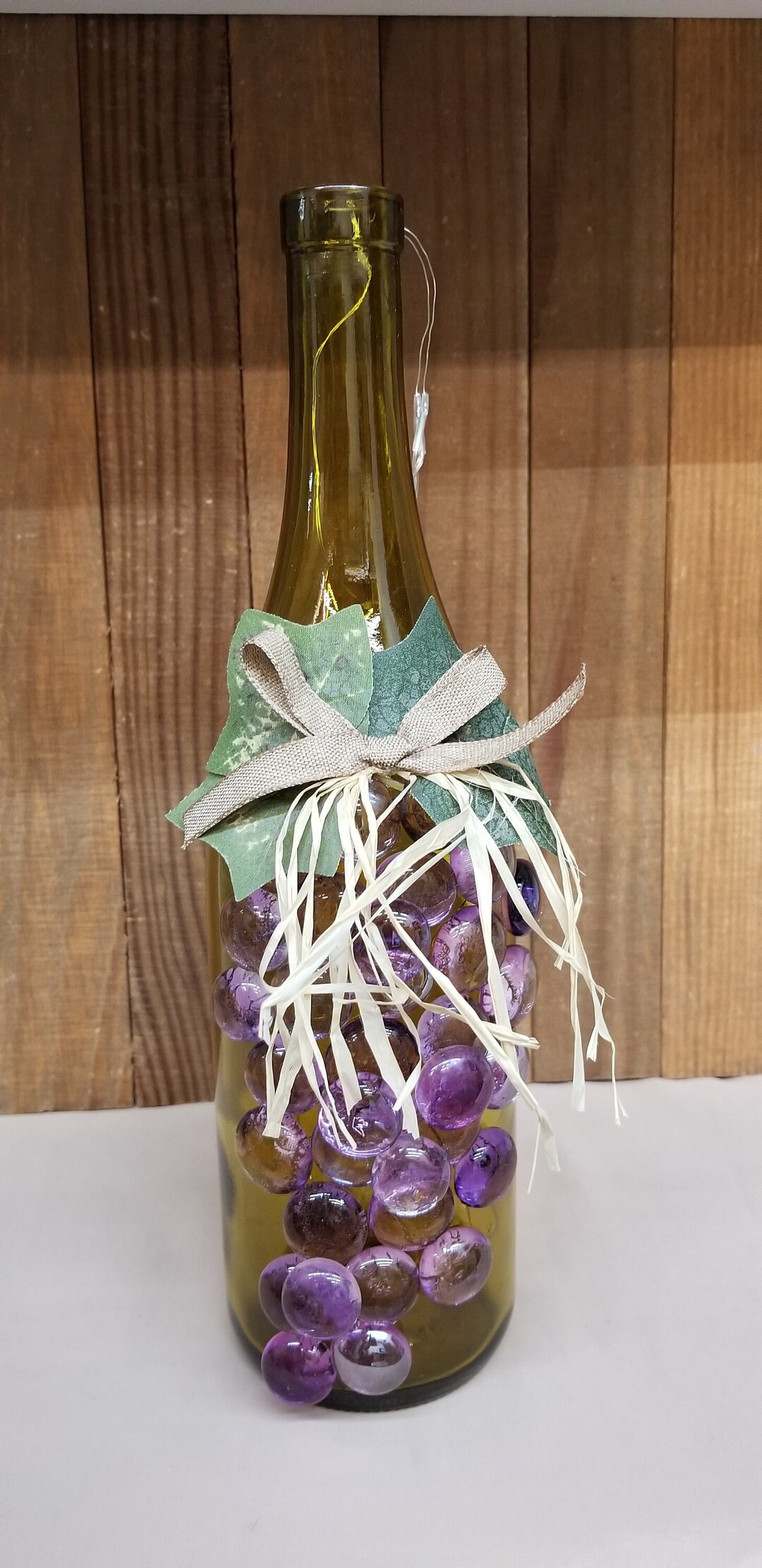 Glass Bead Grapes Lighted Bottle - Etsy