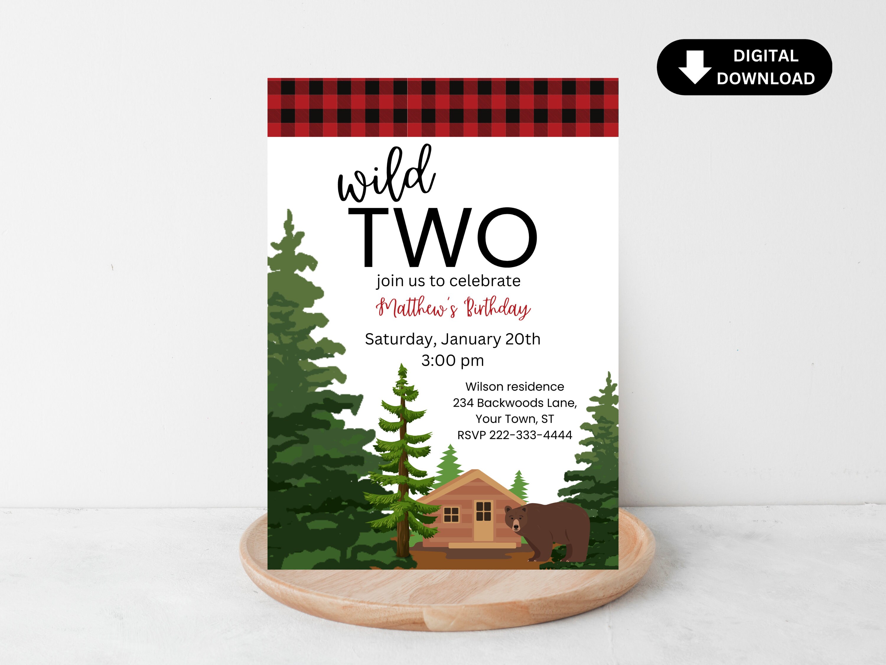 Birthday Invitation Forest Kid Birthday Invite Woodland Birthday ...