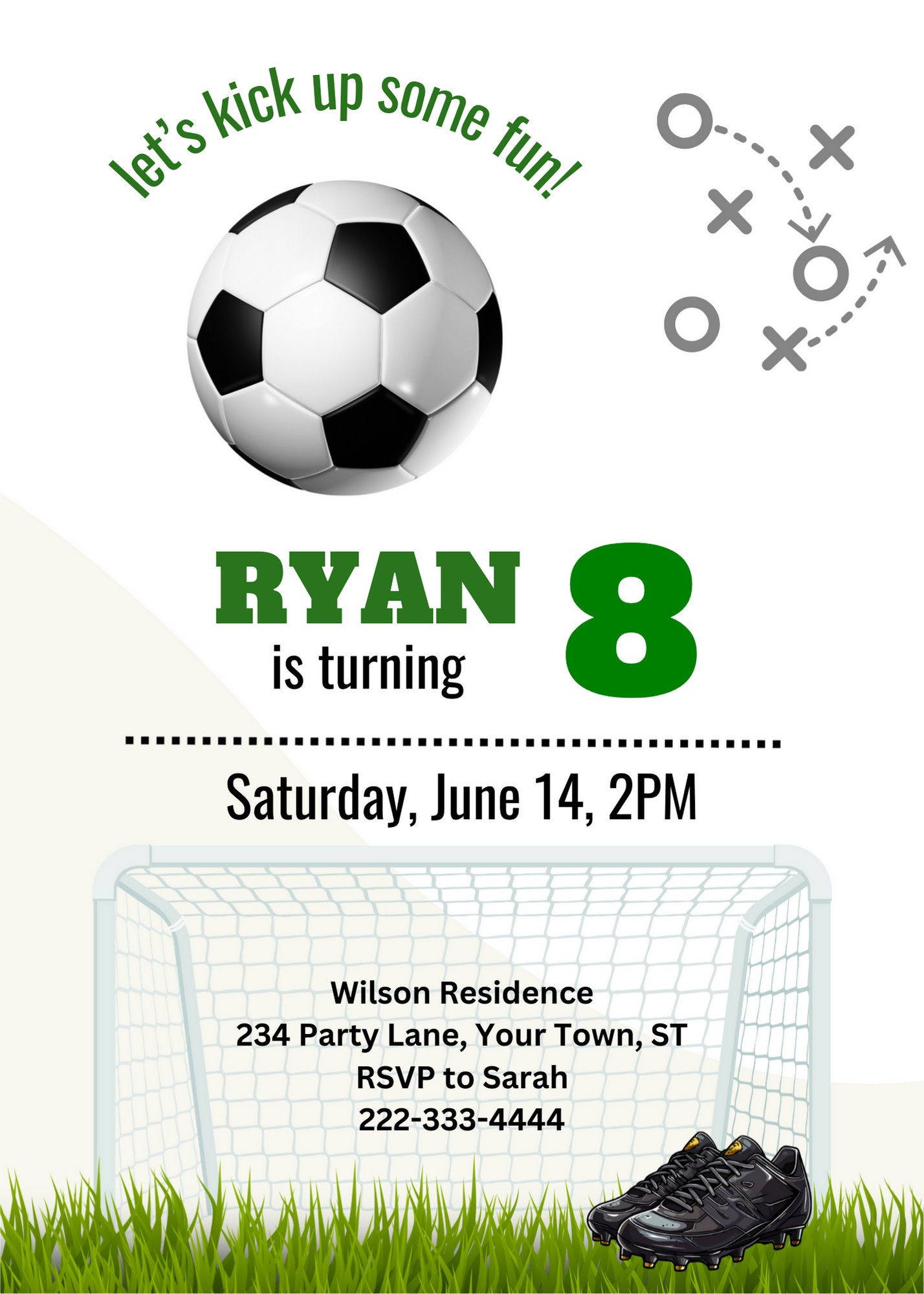 Birthday Invitation Soccer Party Invitation Kid Birthday Invitation ...