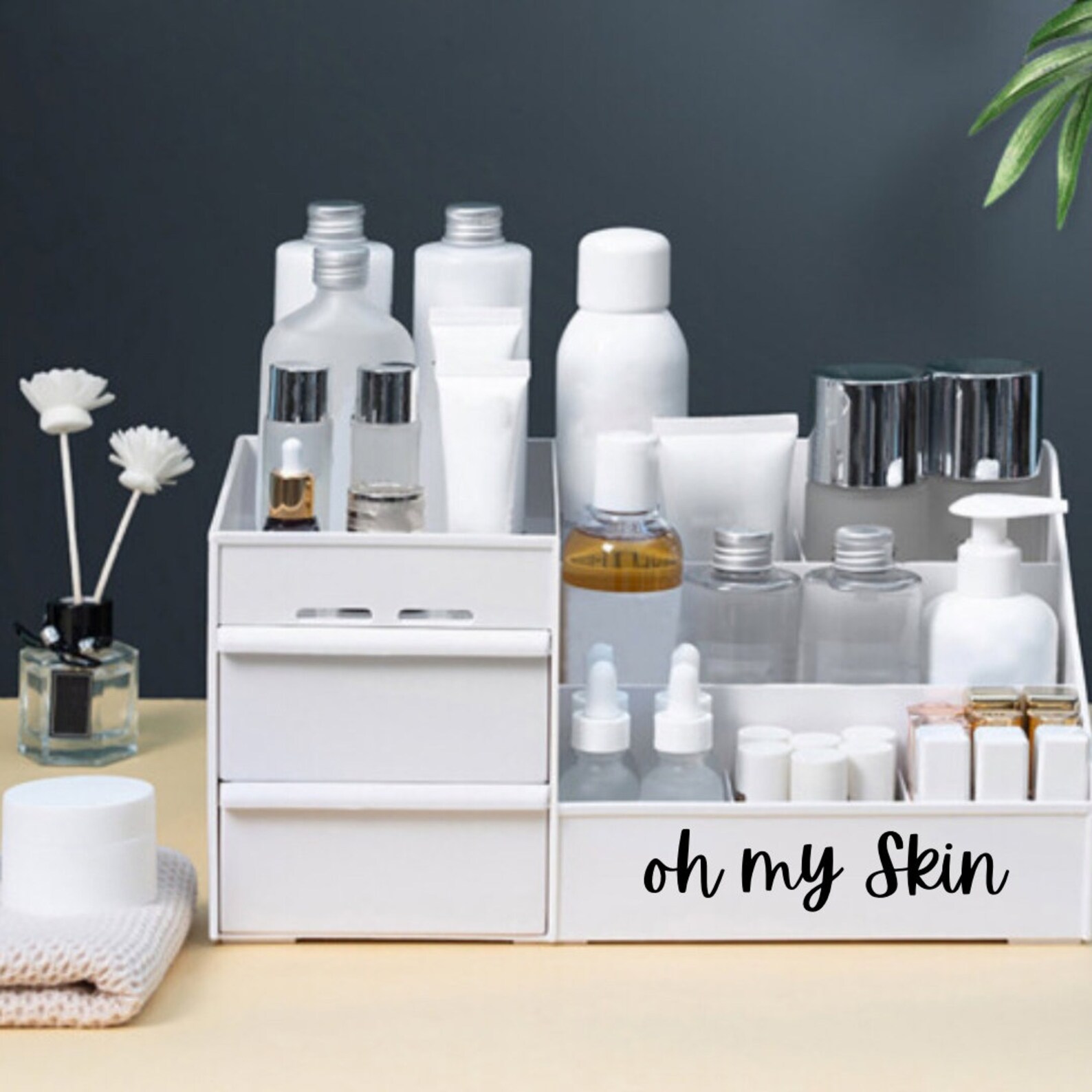 Pretty Personalised Desktop Skincare Make up Organizer Girls, Cosmetic ...