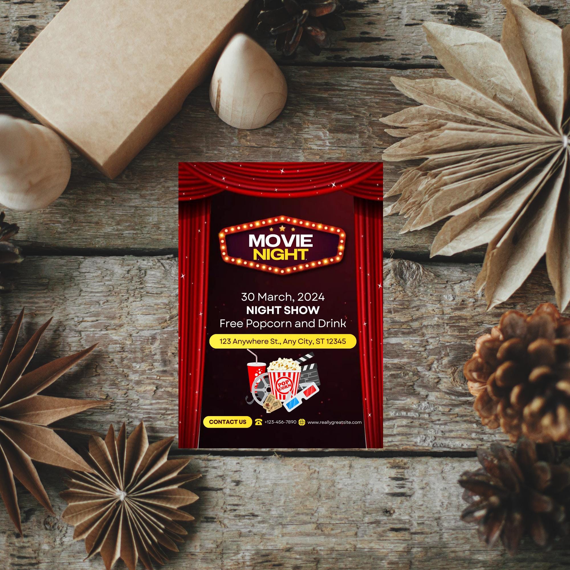 Editable Movie Birthday Invitation Cinema Birthday Invitation Watch ...