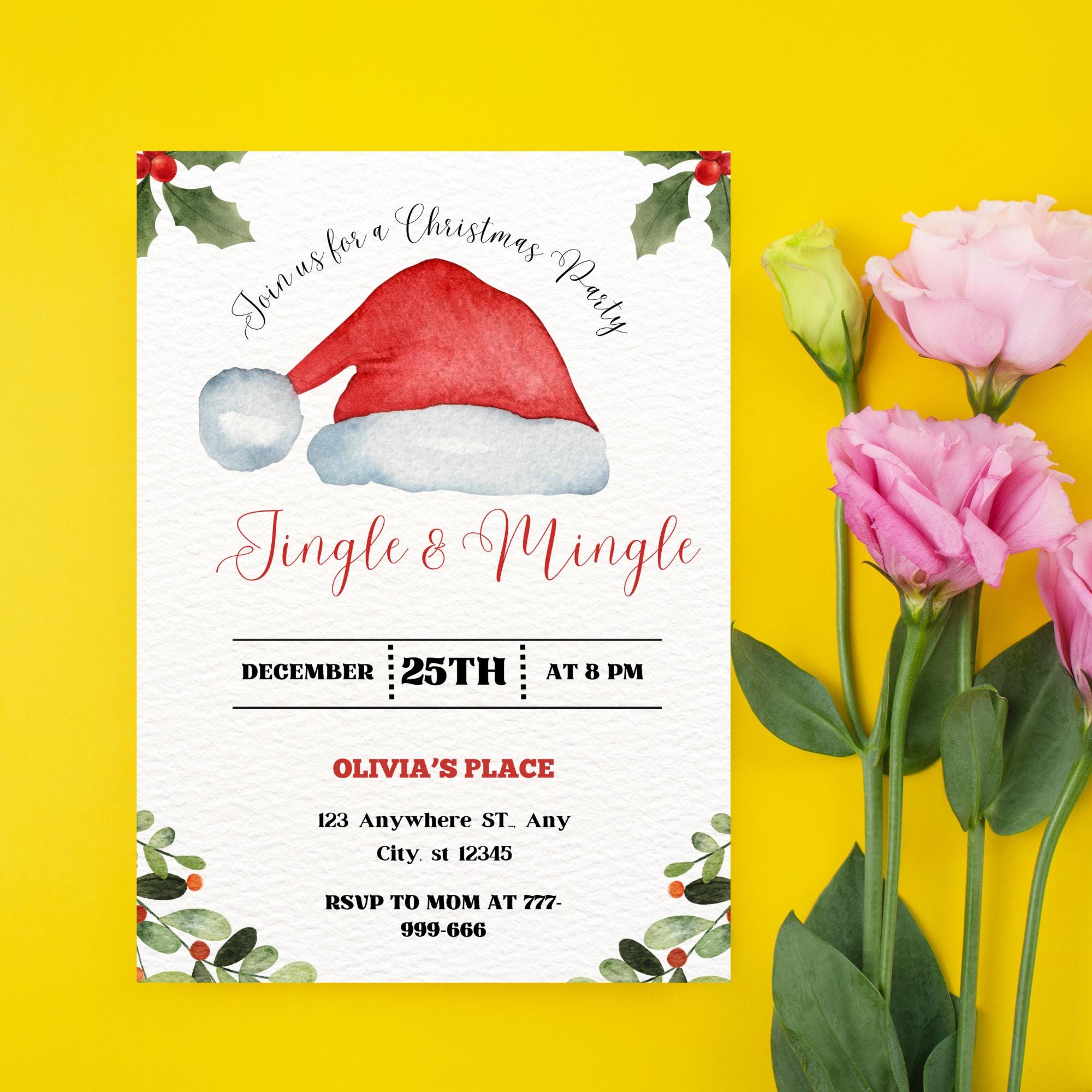Editable Christmas Party Invitation, Christmas Party Invitation, Party ...