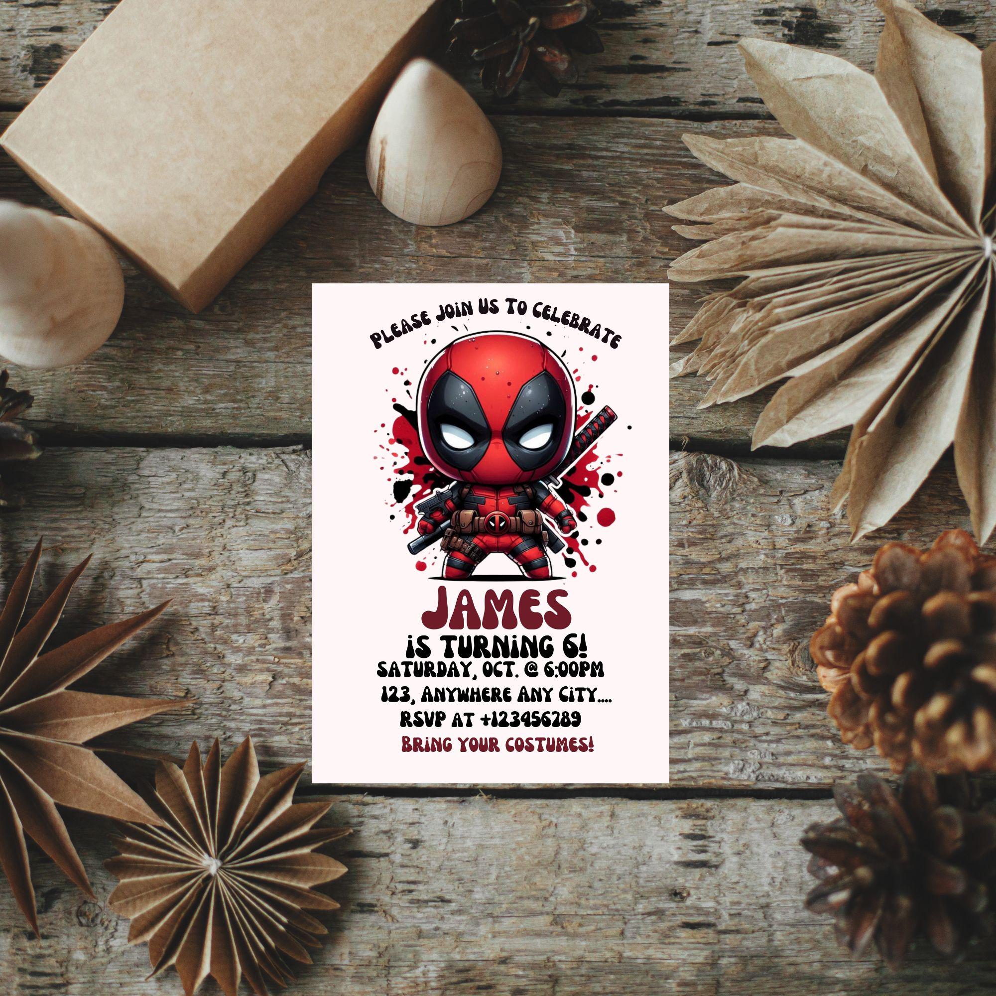 Deadpool Birthday Invitation, OMG Deadpool, Printable Invitation ...