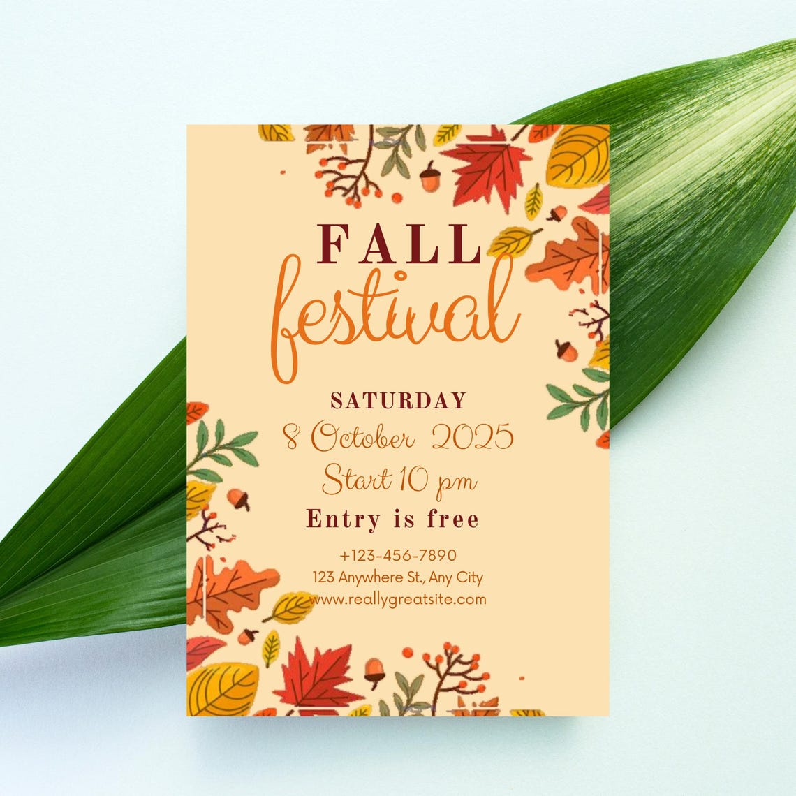 Editable Fall Festival Flyer Template, Printable Harvest Festival ...
