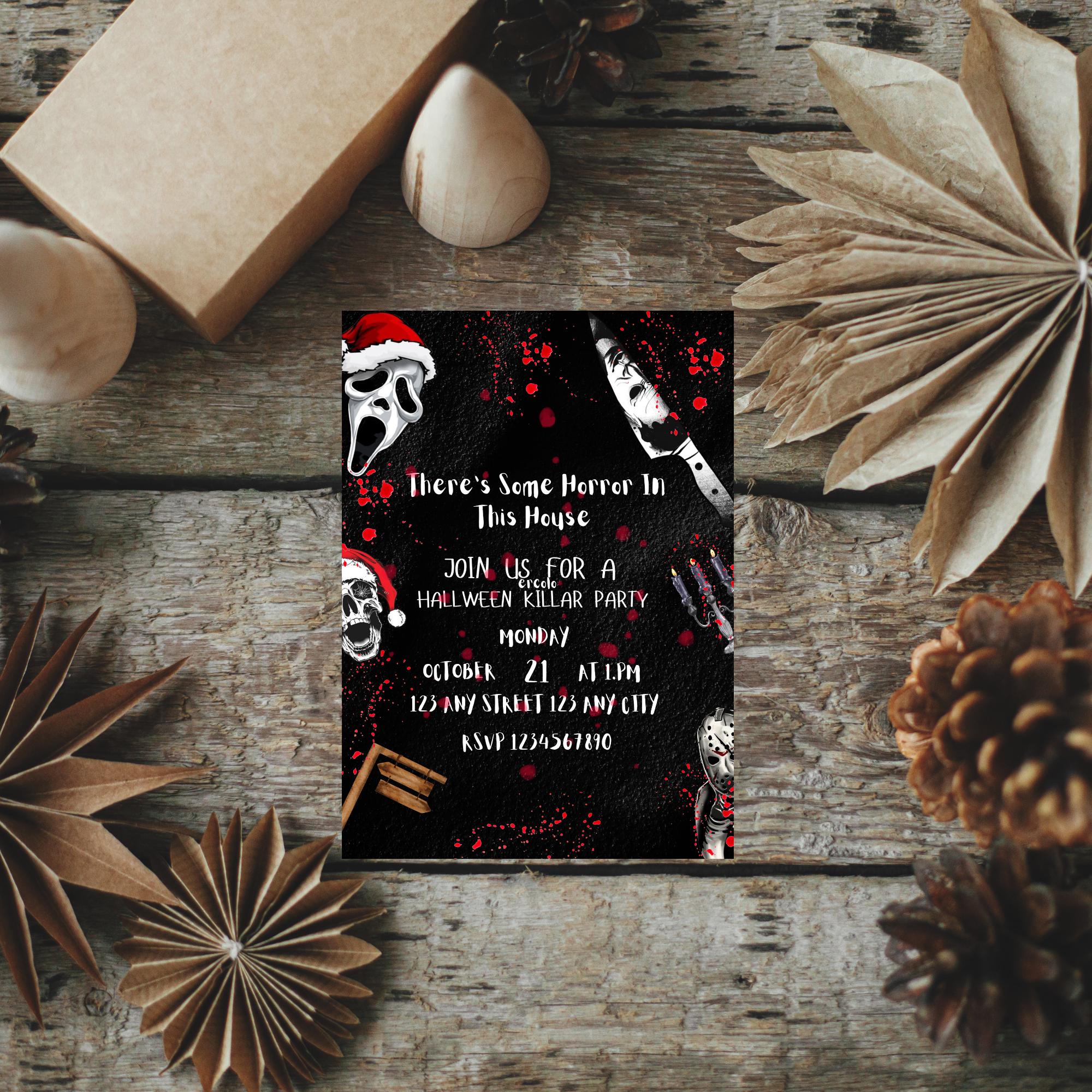 Editable Horror Movie Friends Party Invitation, Printable Horror ...