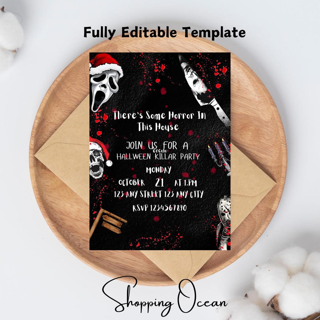 Editable Horror Movie Friends Party Invitation, Printable Horror ...