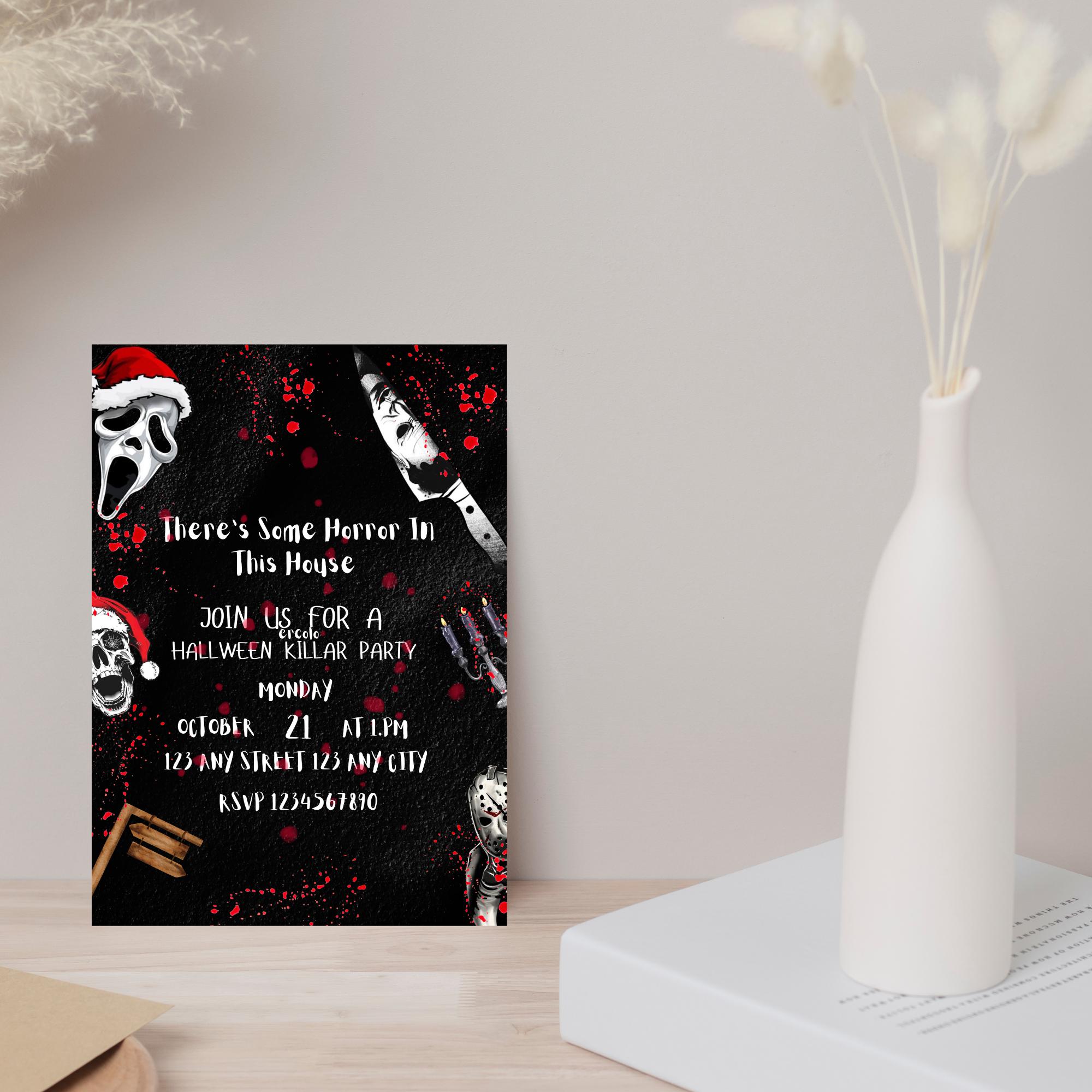 Editable Horror Movie Friends Party Invitation, Printable Horror ...