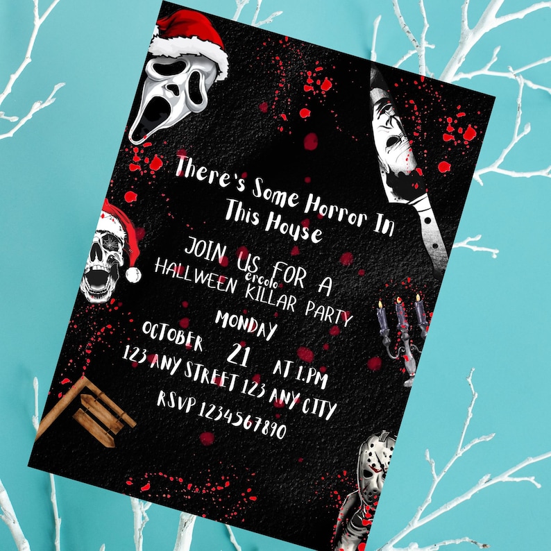 Editable Horror Movie Friends Party Invitation, Printable Horror ...
