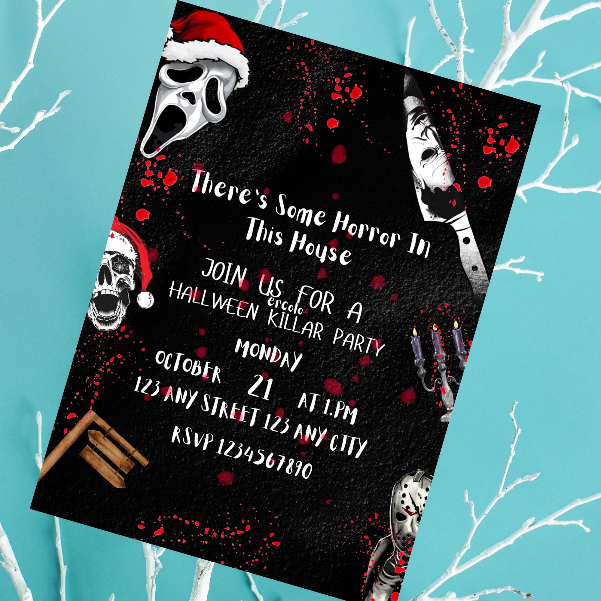 Editable Horror Movie Friends Party Invitation, Printable Horror ...