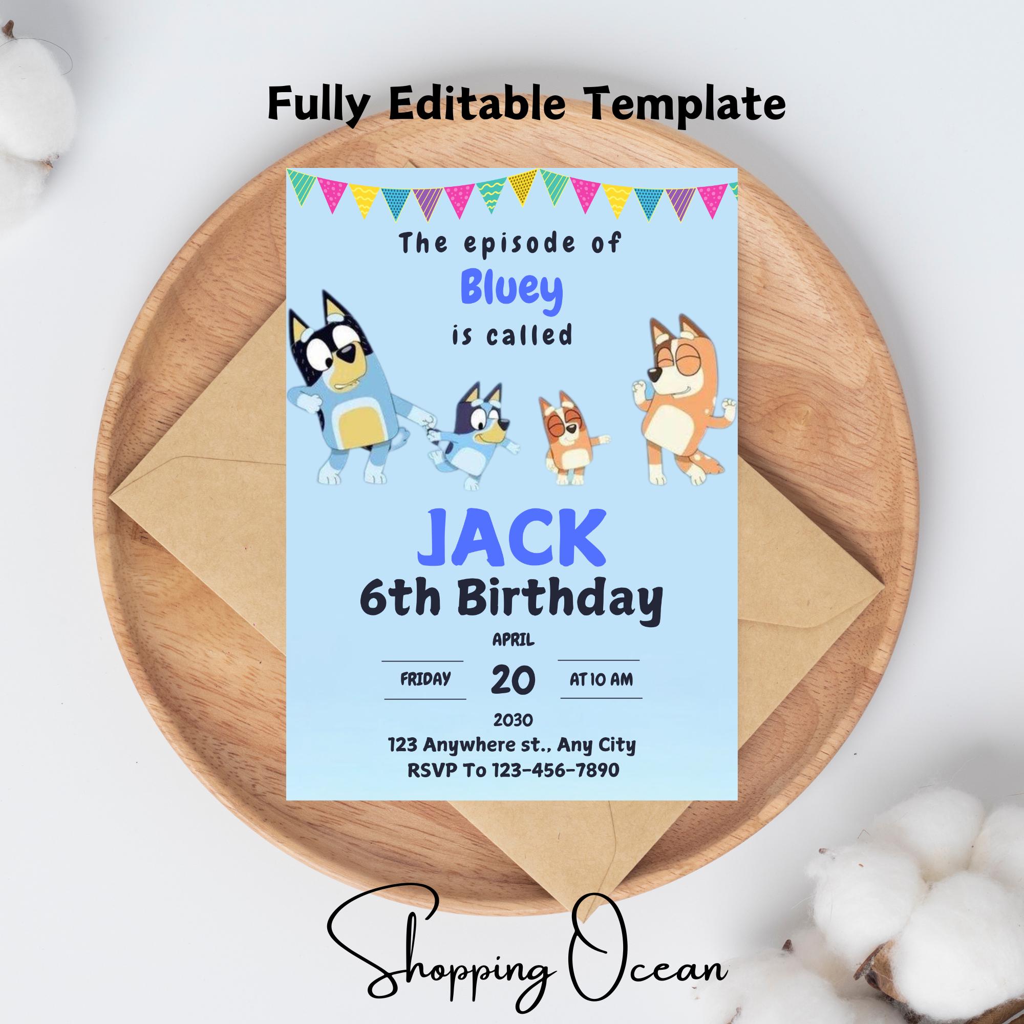 Editable Kids Birthday Invite, Kids Boys & Girls Birthday Party ...