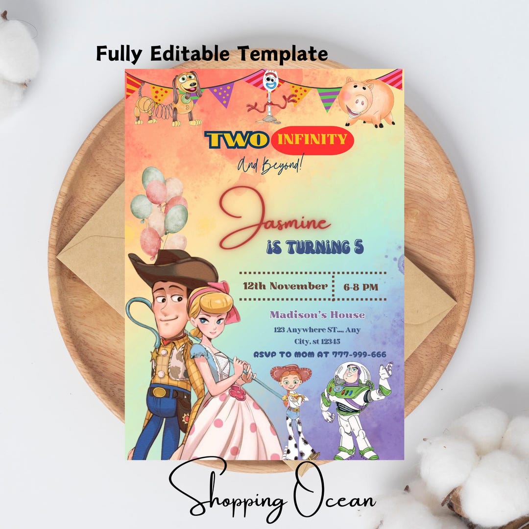 Two Infinity and Beyond | Digital Birthday Invitation | Kids Birthday ...