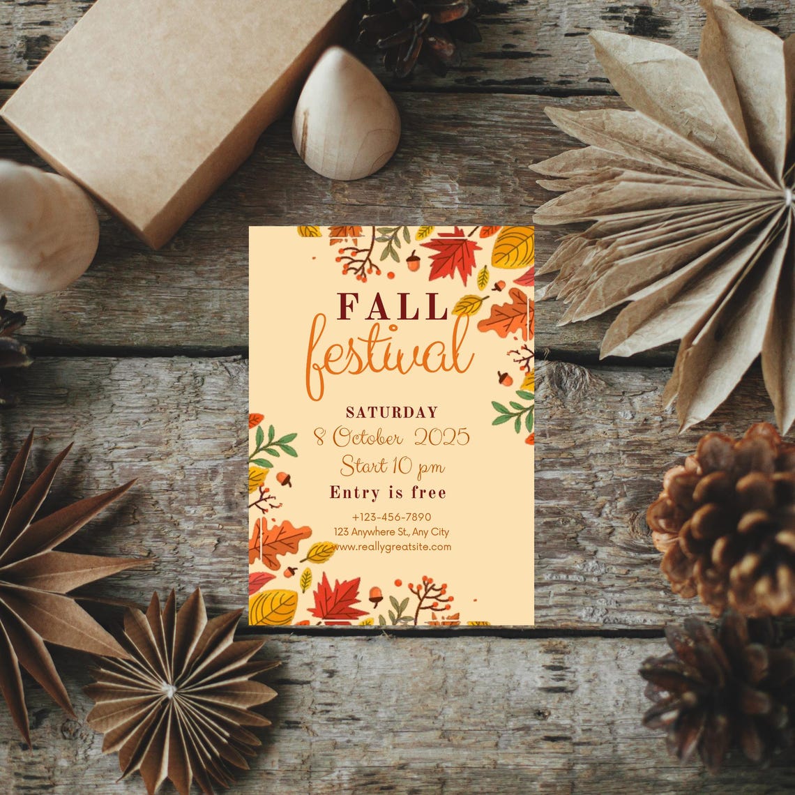 Editable Fall Festival Flyer Template, Printable Harvest Festival ...