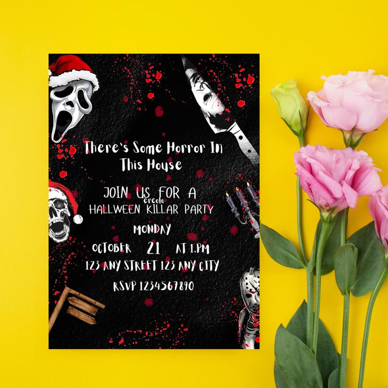 Editable Horror Movie Friends Party Invitation, Printable Horror ...