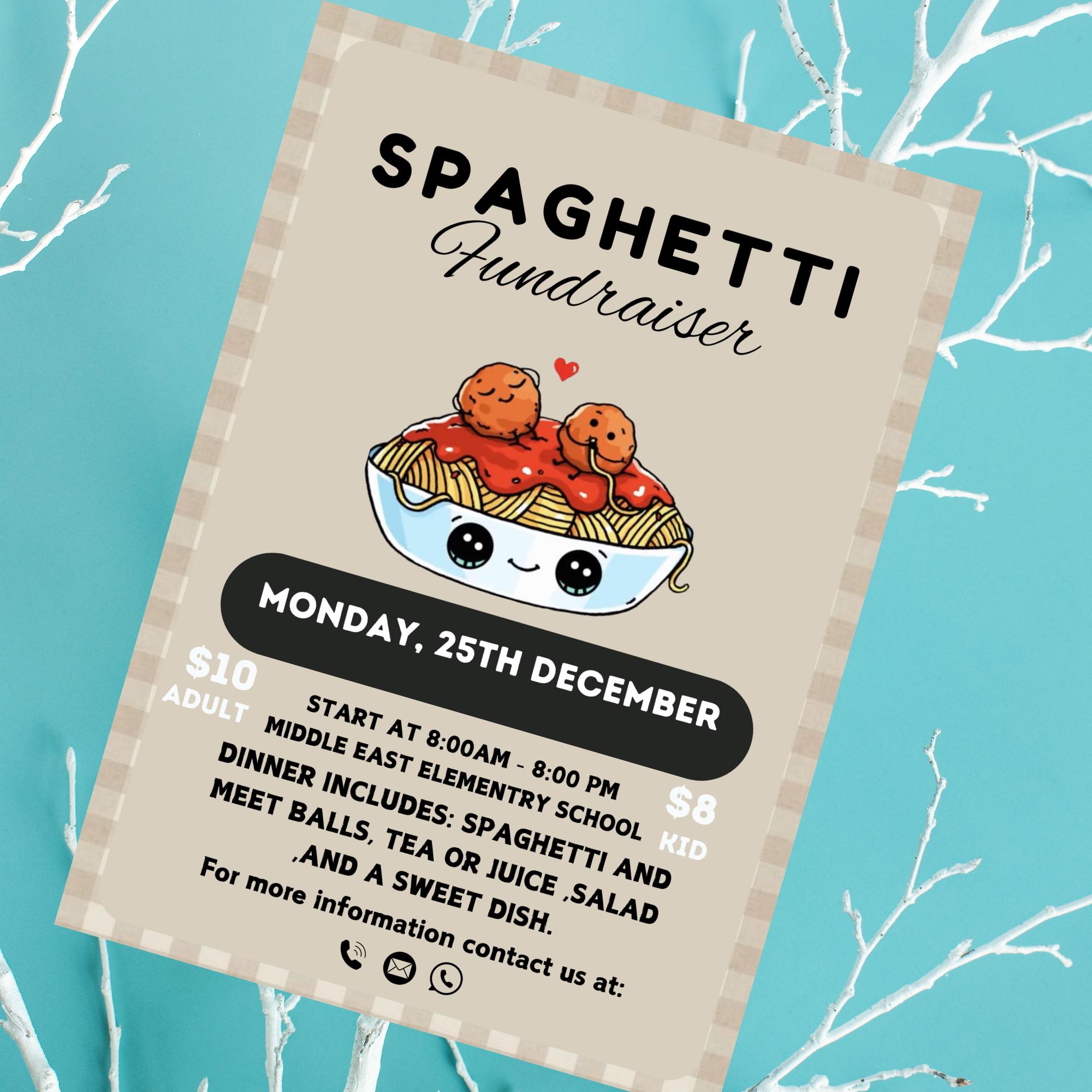 Editable Spaghetti Dinner Fundraiser Flyer Ticket Template, Pasta PTA ...