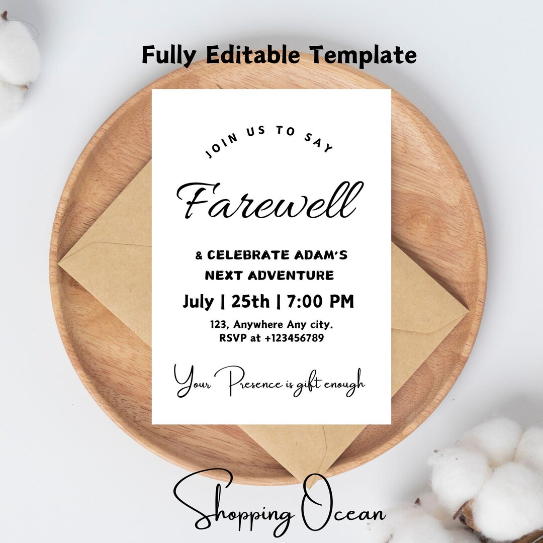 Going Away Party Invitation Modern Farewell Party Invite, Moving Away ...