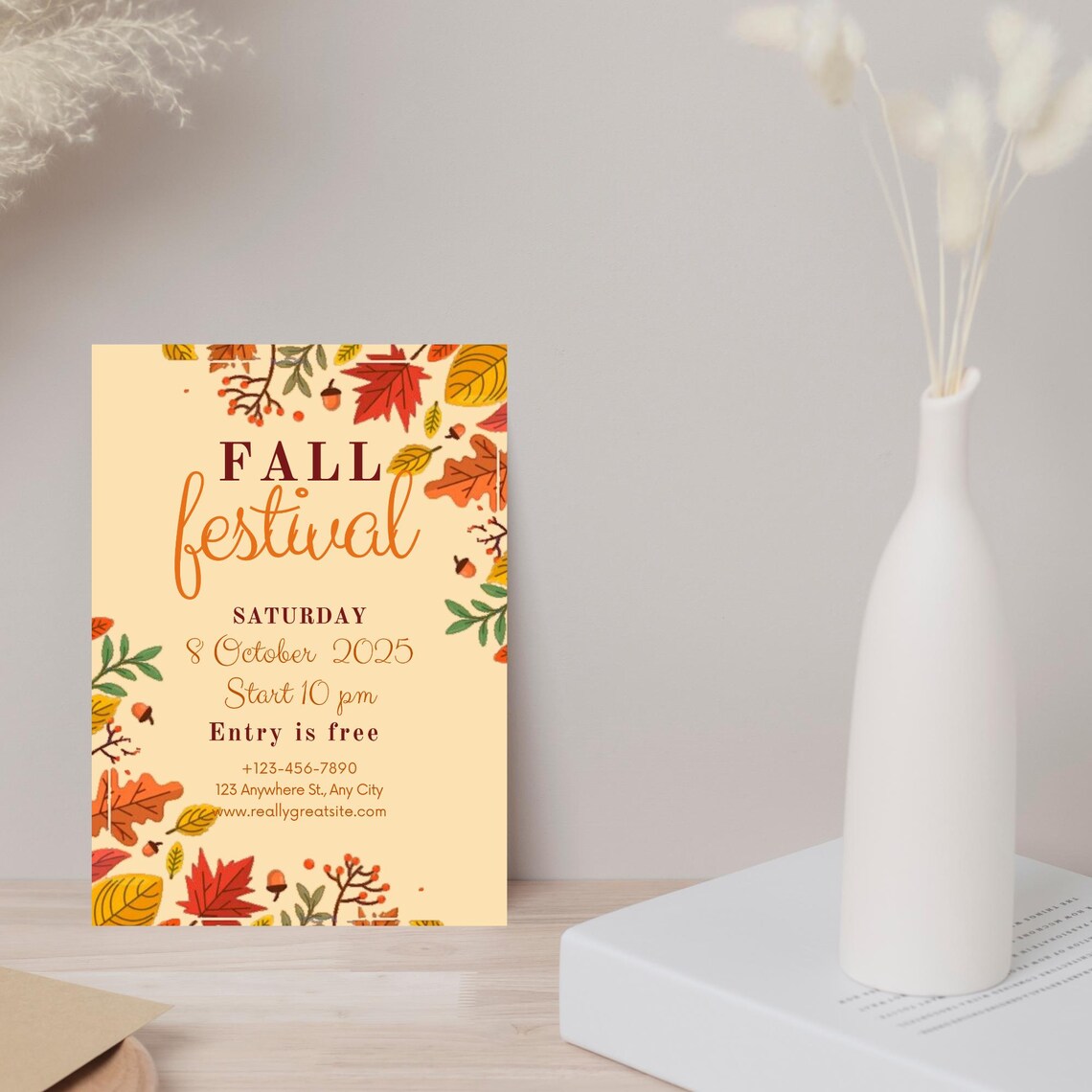 Editable Fall Festival Flyer Template, Printable Harvest Festival ...
