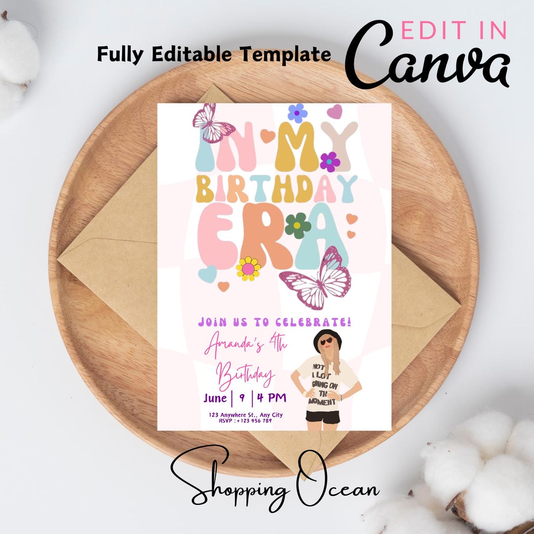 Editable in My Birthday Era Invitation Template, Printable Teen ...