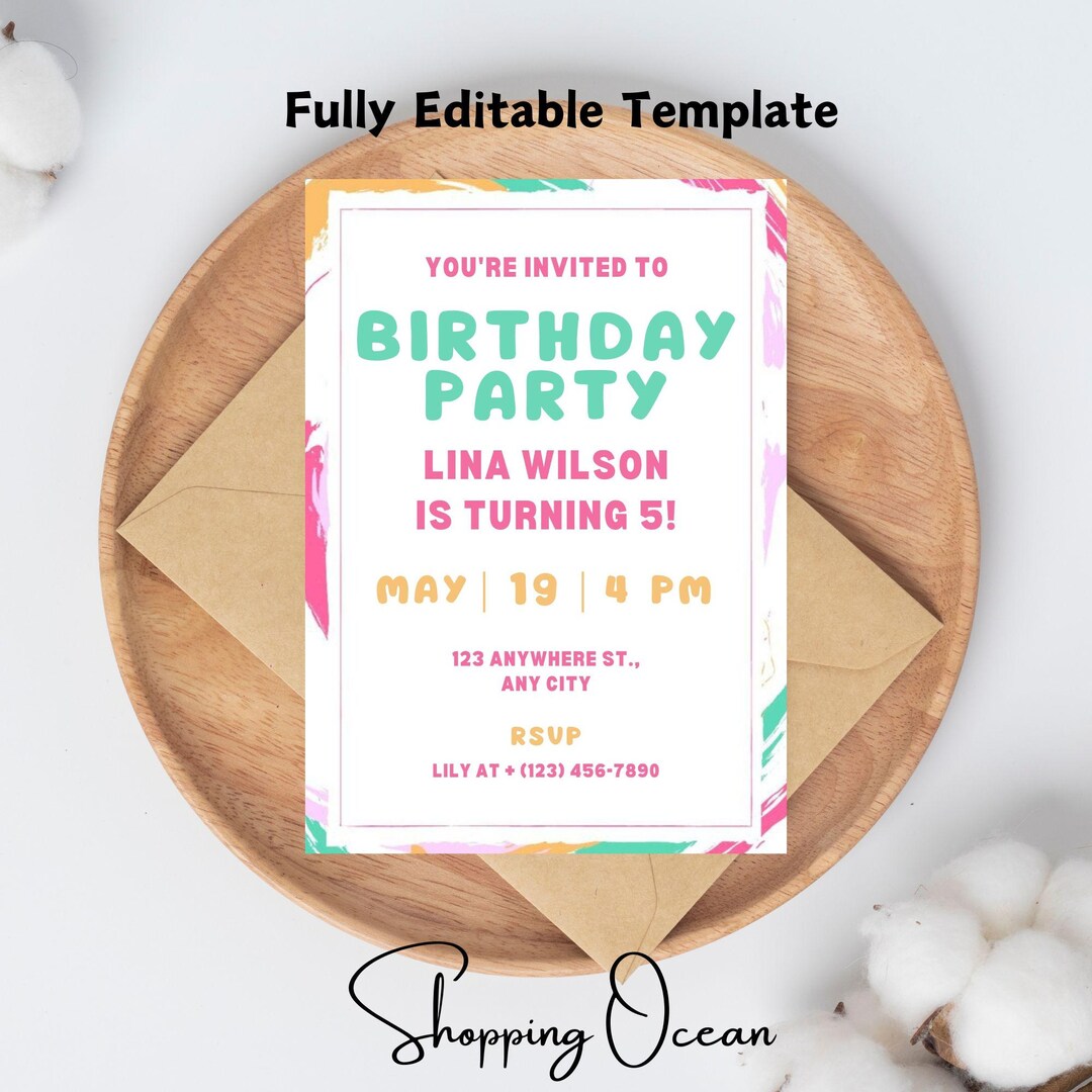 Color Party Invitation, Rep Your Color Party Invitation, Color Themed ...