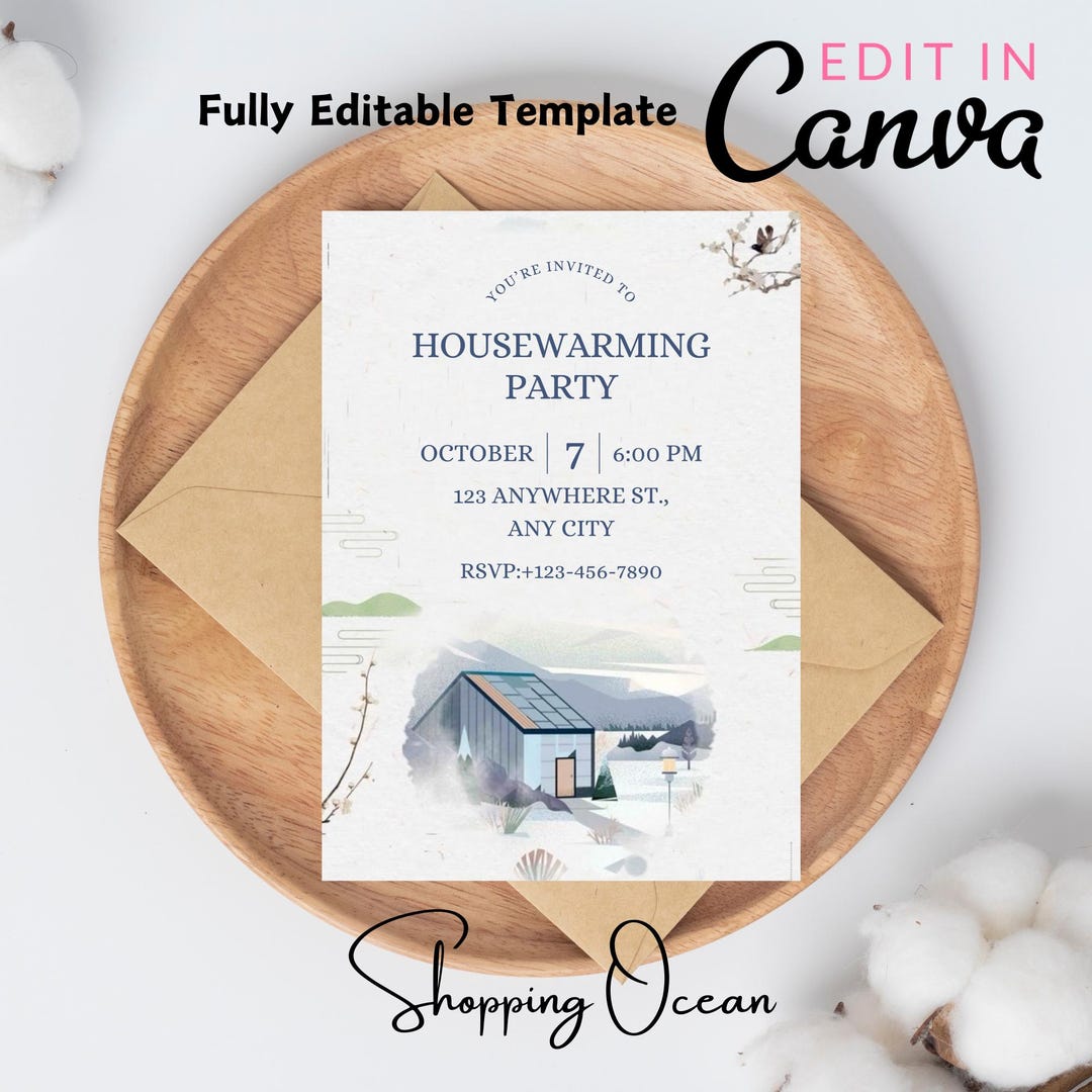 Editable House Warming Invitation, House Warming Party, Modern ...