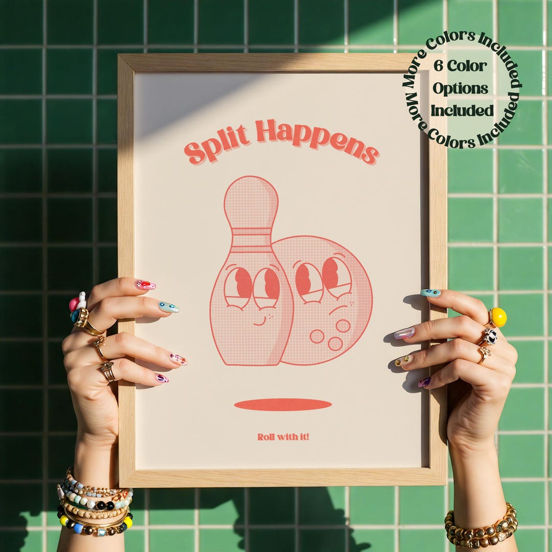 Retro Bowling Print Bowling Decor Funny Bowler Gift Sports Pun Poster ...