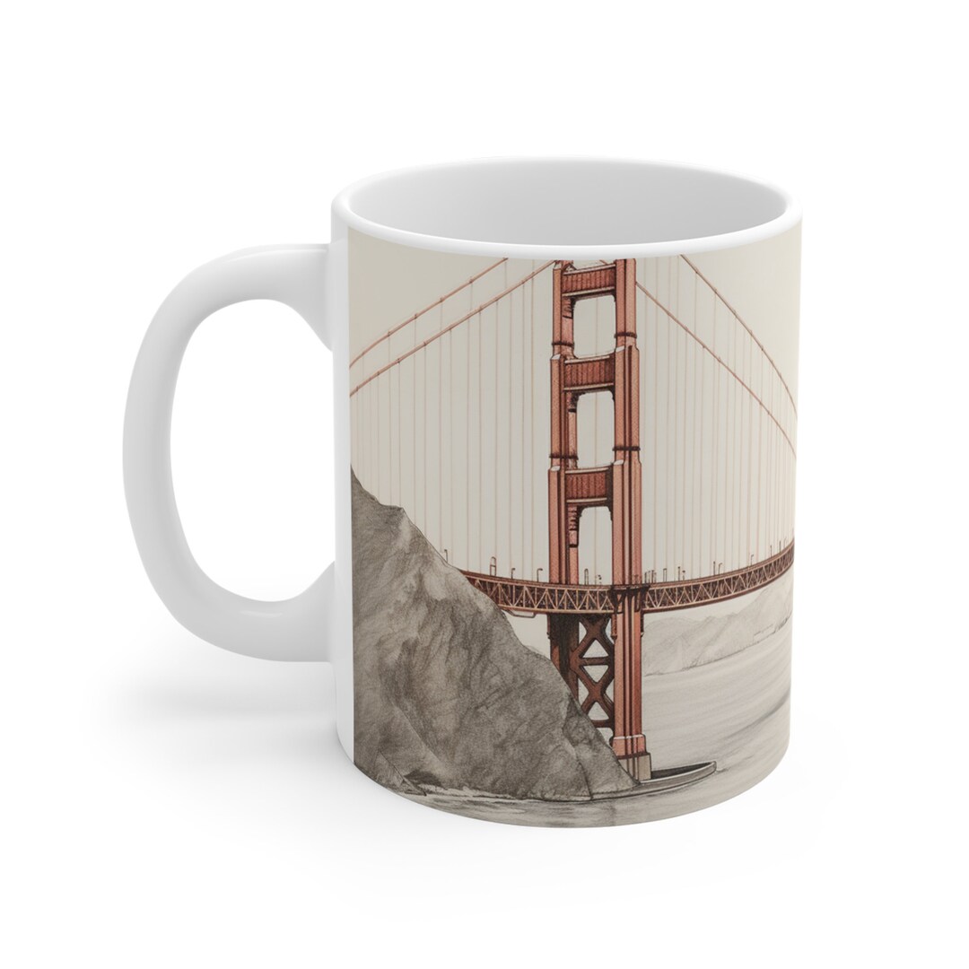 Golden Gate Bridge Mug San Francisco Landmark Coffee Cup Architectural ...