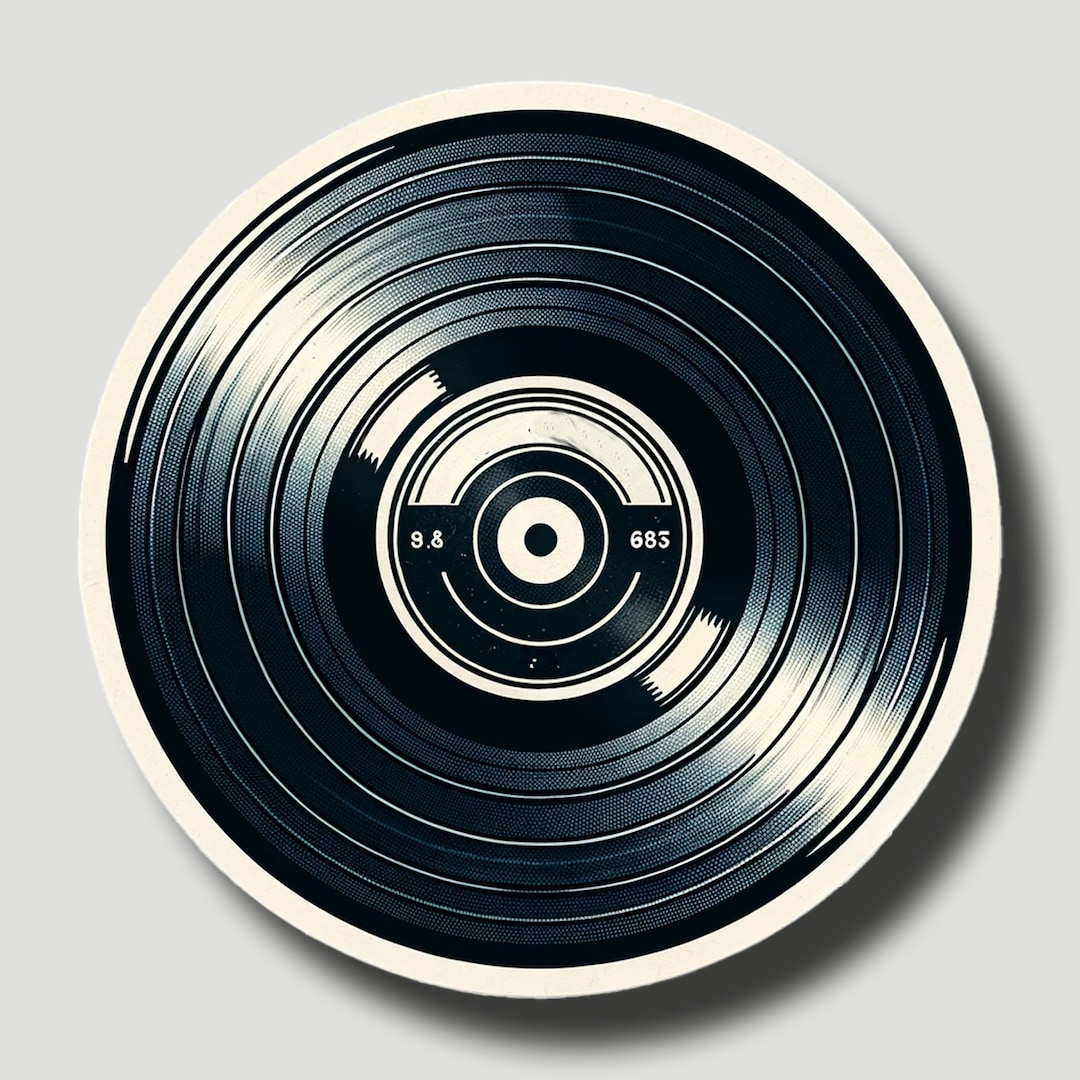 Retro Vinyl Record Sticker Classic Turntable Album Design Decal ...