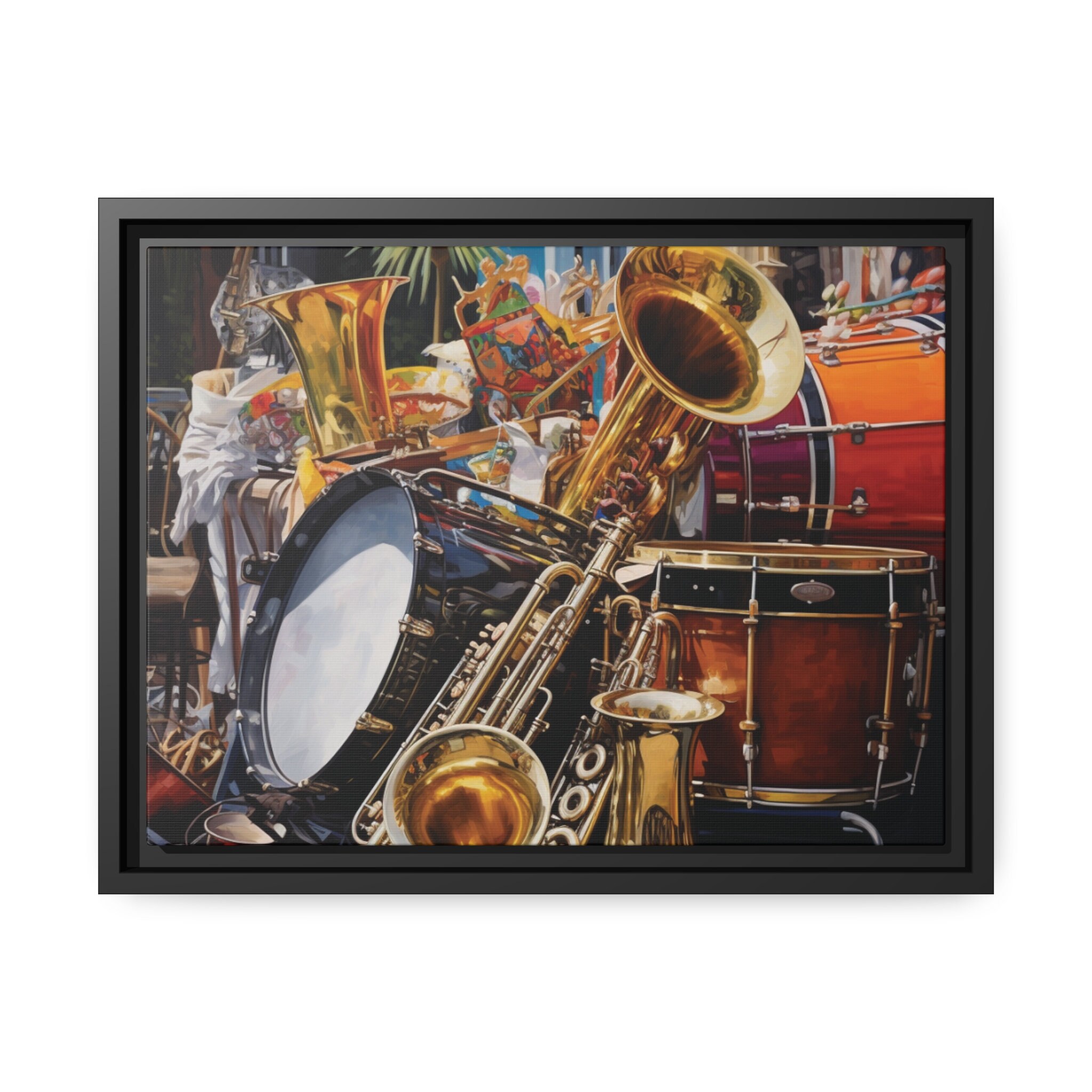 Mardi Gras Collection Canvas With Black Frame Instruments - Etsy Canada