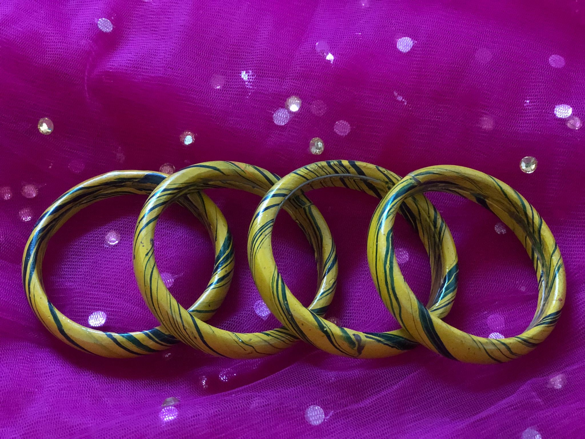Yellow Lac Bangles for Women Indian Bracelets Party, Wedding, Casual ...