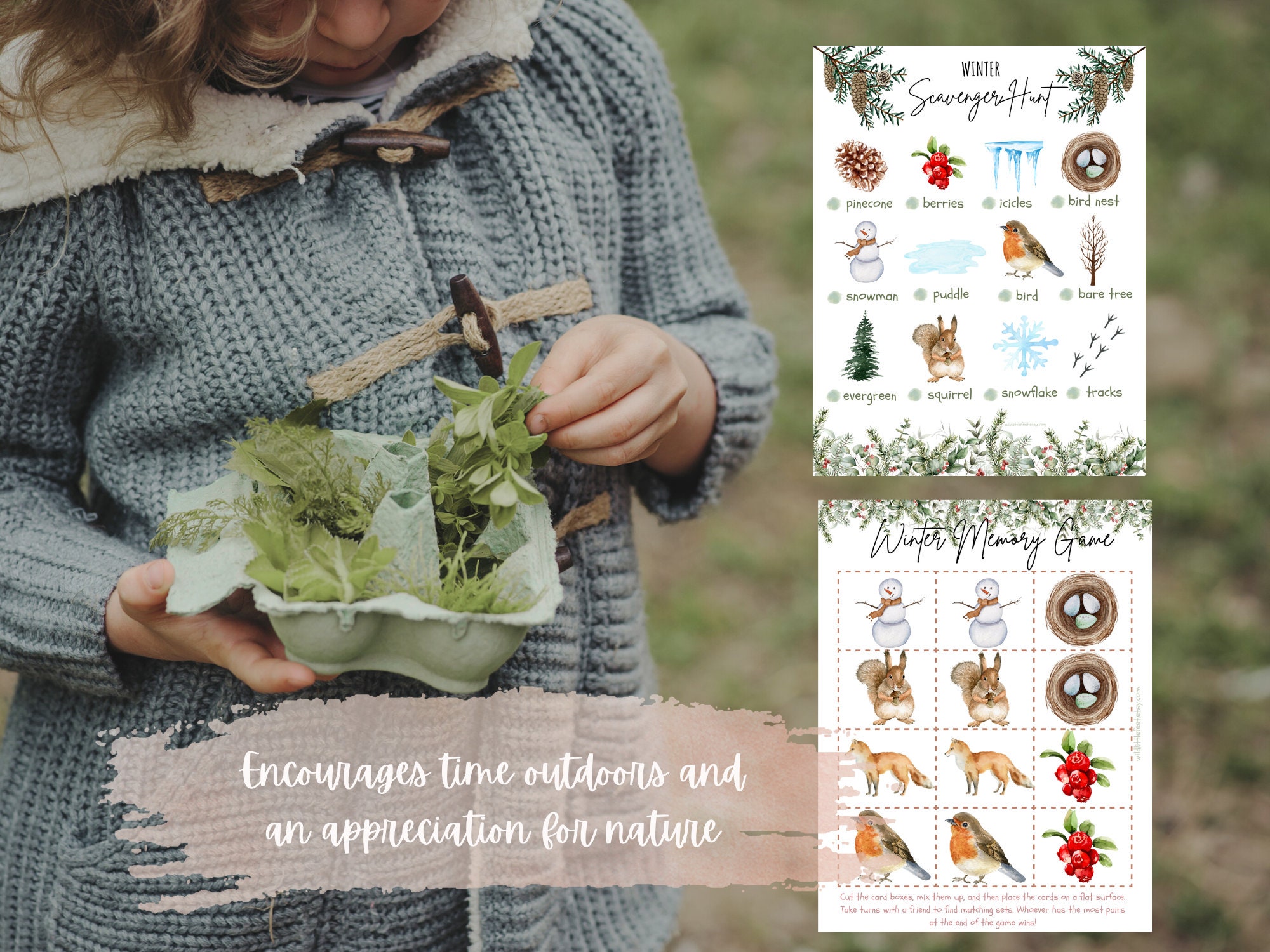 Winter Nature Activities Set Printable (scavenger Hunt, Memory Game, I ...